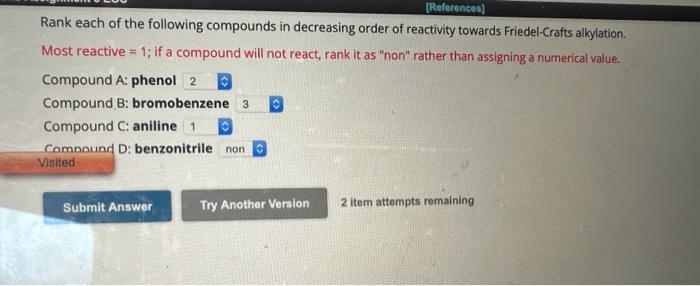 Solved Rank Each Of The Following Compounds In Decreasing