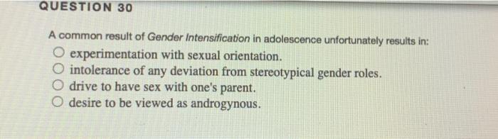 Solved QUESTION 30 A common result of Gender Intensification | Chegg.com