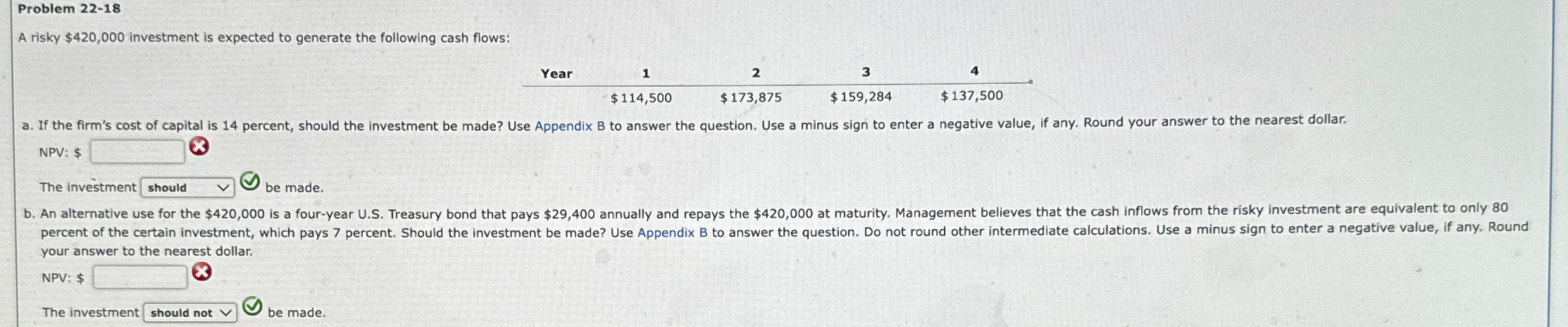 Solved Problem 22-18A risky $420,000 ﻿investment is expected | Chegg.com