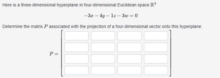 Solved Here is a three-dimensional hyperplane in | Chegg.com