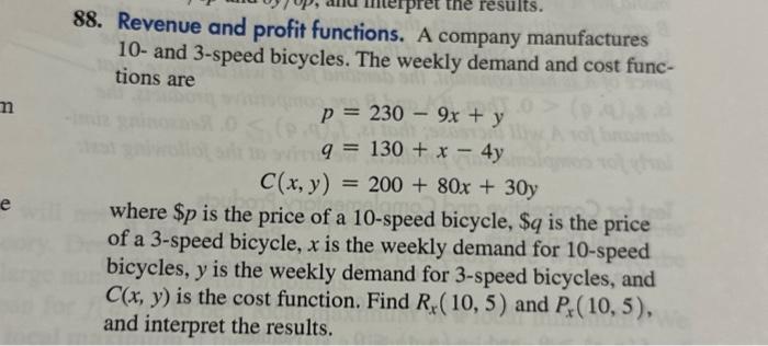 Solved . 88. Revenue and profit functions. A company | Chegg.com