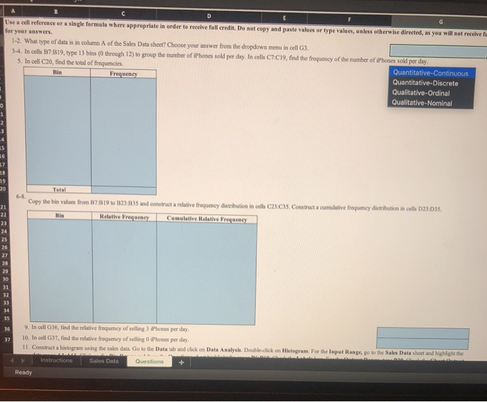 Solved А D G Use a cell reference or a single formula where | Chegg.com