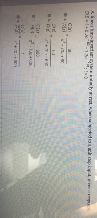 Solved A linear time-invariant system initially at rest, | Chegg.com
