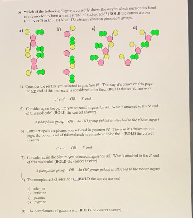 Solved 3 Which Of The Following Diagrams Correctly Shows 