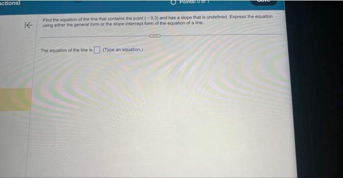 Solved Find the equation of the line that contains the point | Chegg.com