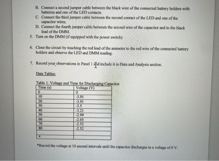 Solved physics 2 lab- discharge of a capacitor labi need | Chegg.com