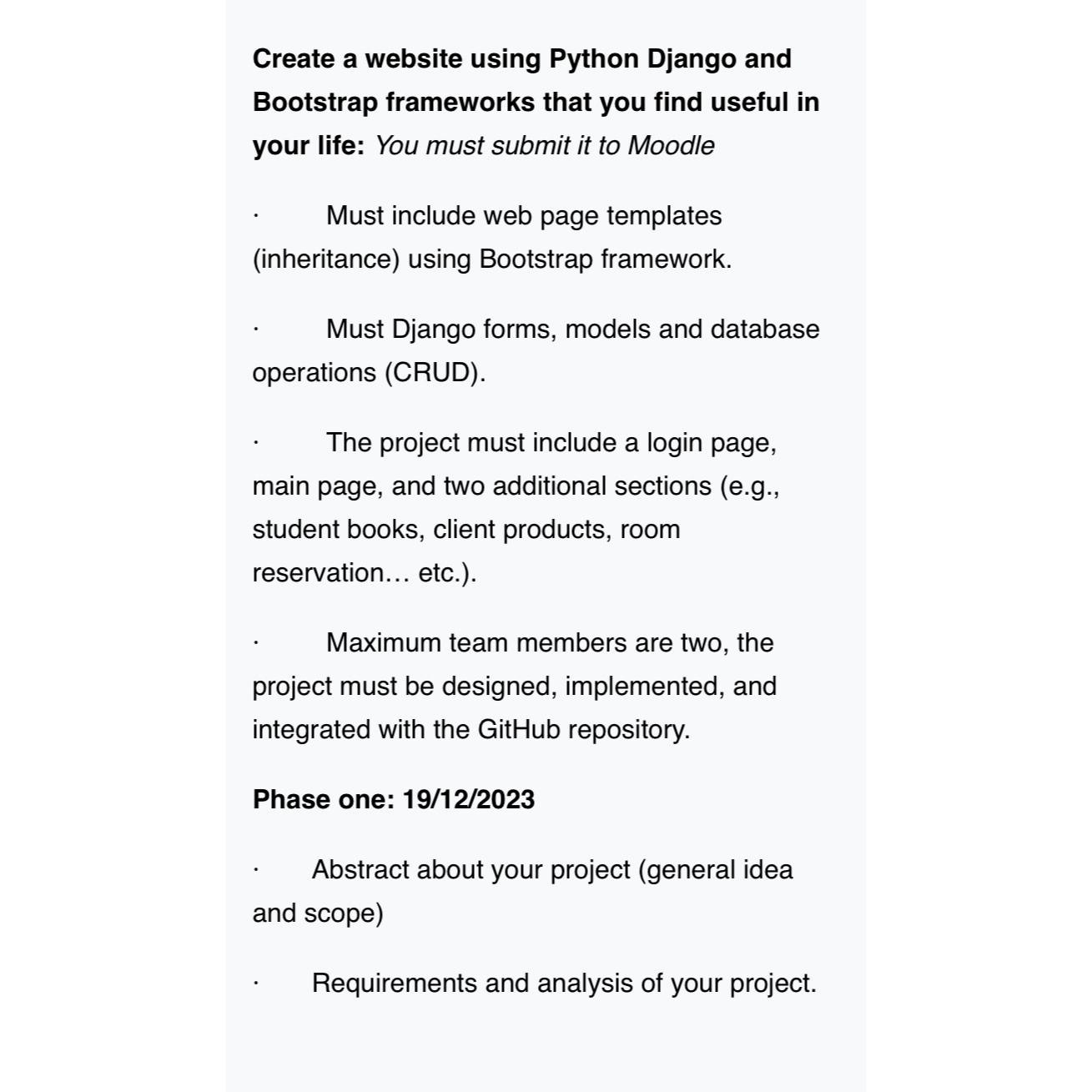 Solved Create a website using Python Django and Bootstrap | Chegg.com