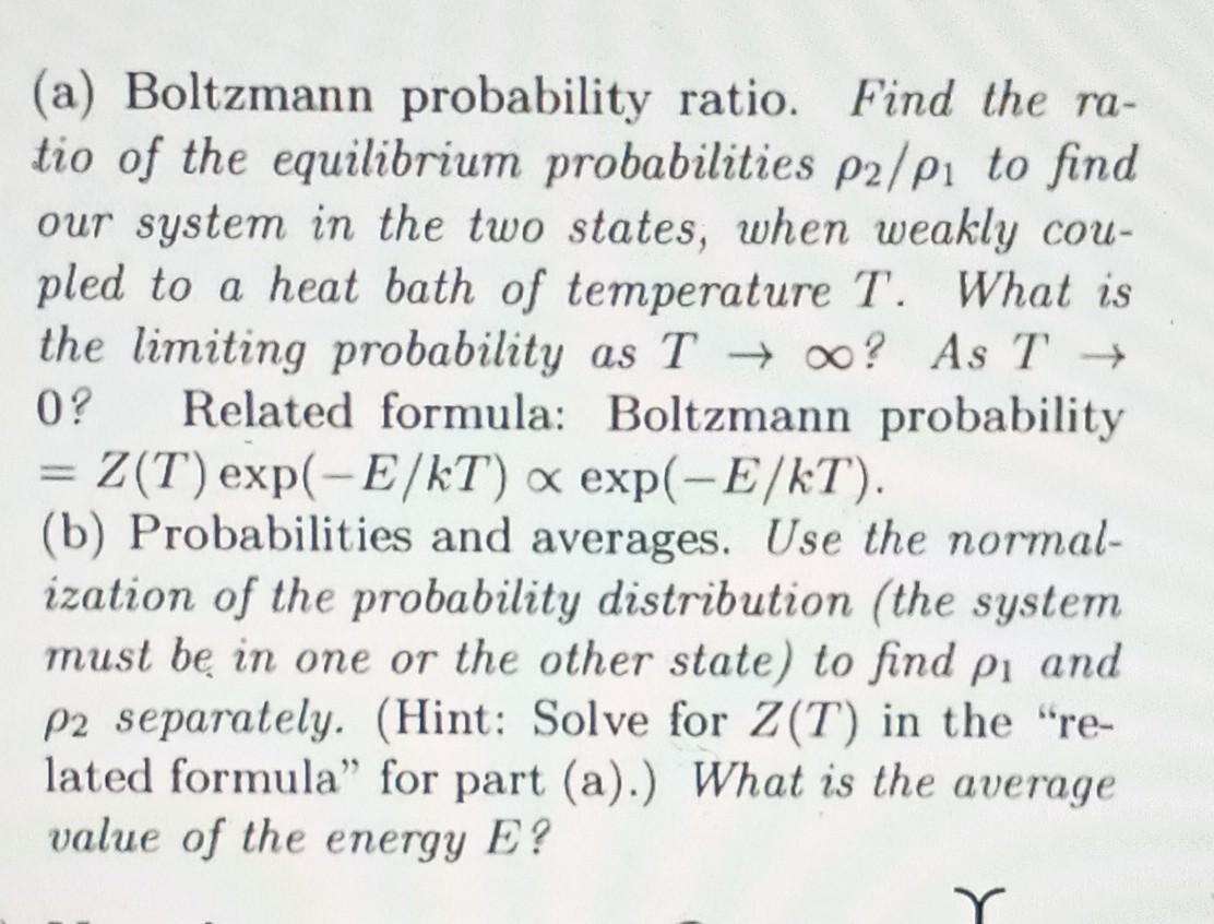 Solved How would I answer a Statistical Mechanics problem | Chegg.com