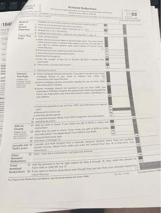 Tax return simulation | Chegg.com