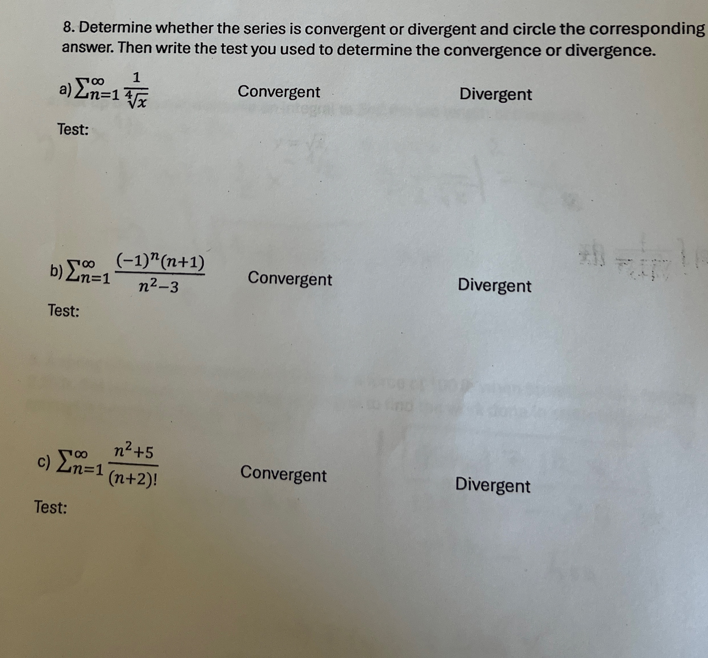 Solved Determine whether the series is convergent or | Chegg.com