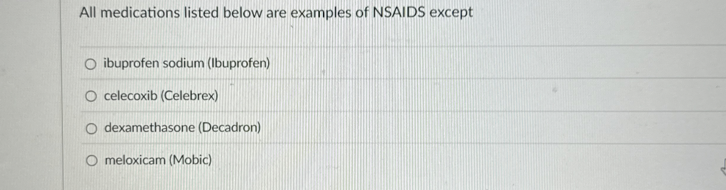 Solved All medications listed below are examples of NSAIDS | Chegg.com