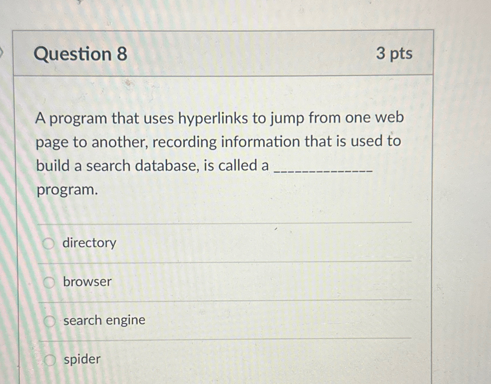 Solved Question 83 ﻿ptsA program that uses hyperlinks to | Chegg.com