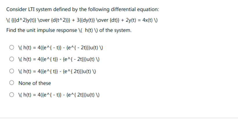 Solved Consider LTI system defined by the following | Chegg.com
