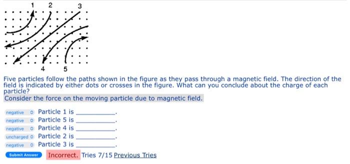 Solved 1 2 3 5 Five particles follow the paths shown in the | Chegg.com