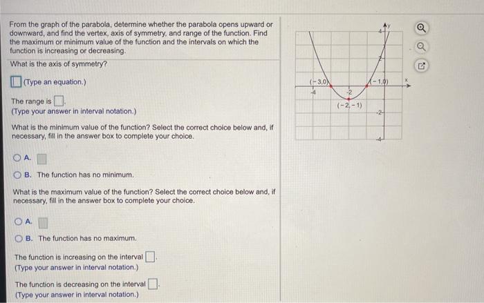 Solved E From the graph of the parabola, determine whether | Chegg.com