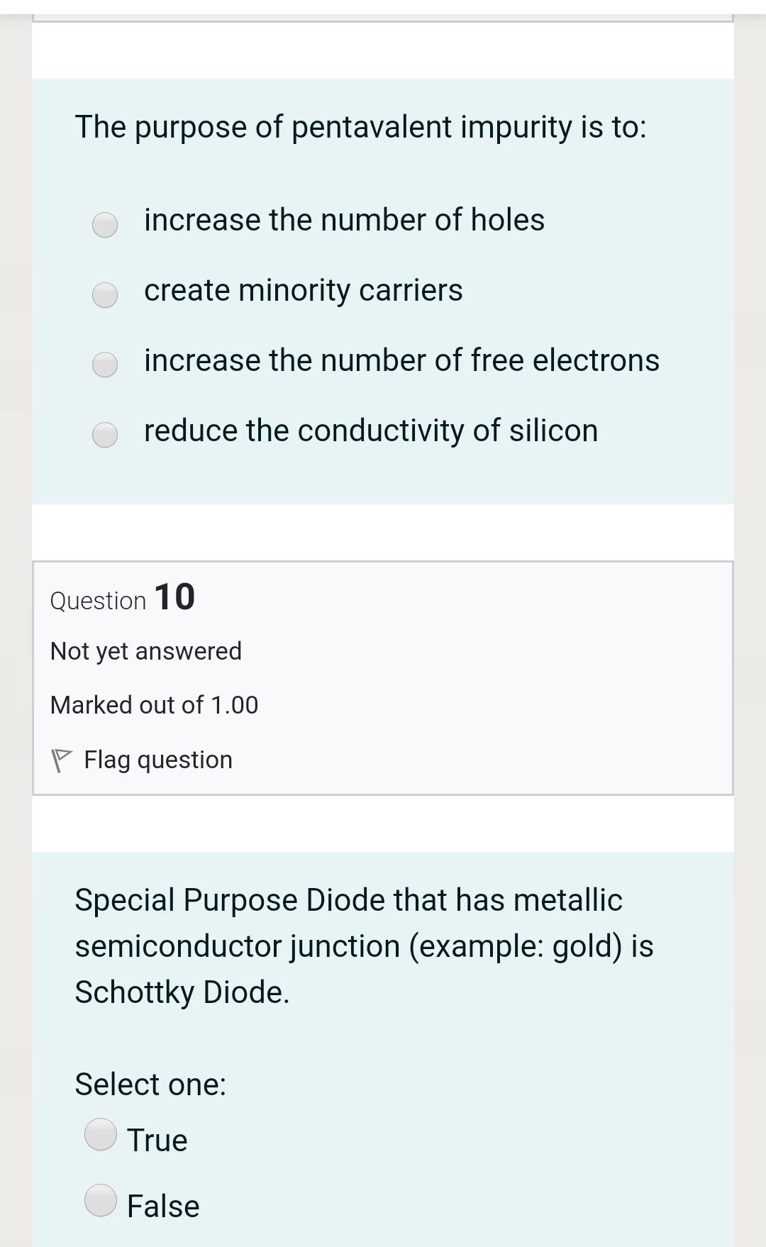 Solved The purpose of pentavalent impurity is to: increase | Chegg.com