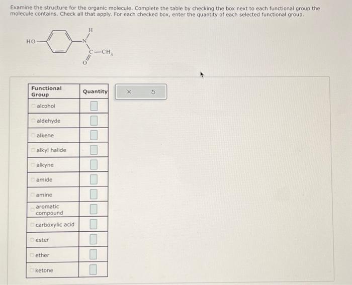 Solved Examine the structure for the organic molecule. | Chegg.com