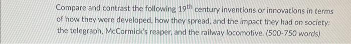 Compare and contrast the following 19th century | Chegg.com