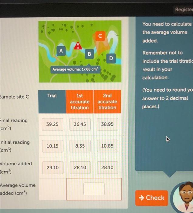 Solved Registe You need to calculate the average volume | Chegg.com