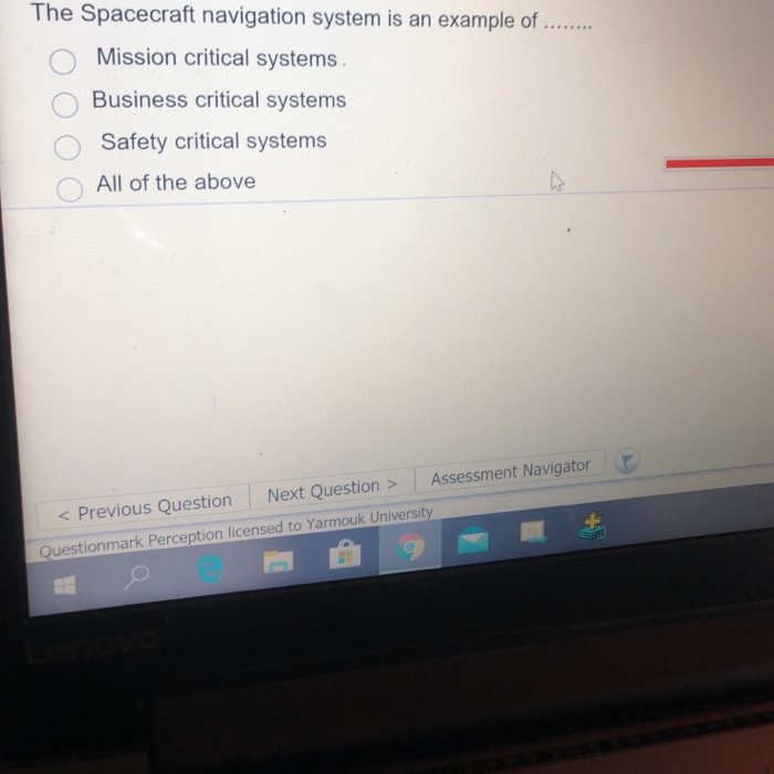 Solved The Spacecraft navigation system is an example of | Chegg.com