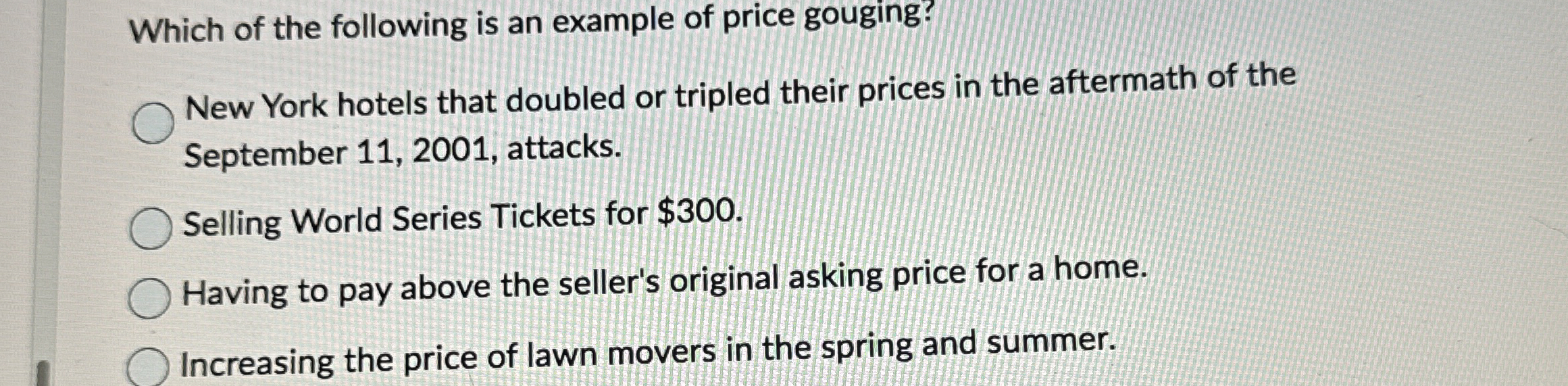 Solved Which of the following is an example of price | Chegg.com