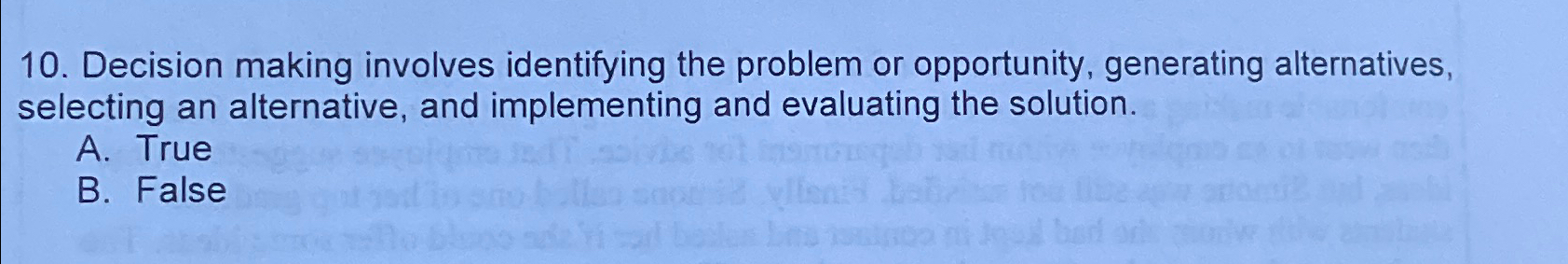 Solved Decision making involves identifying the problem or | Chegg.com