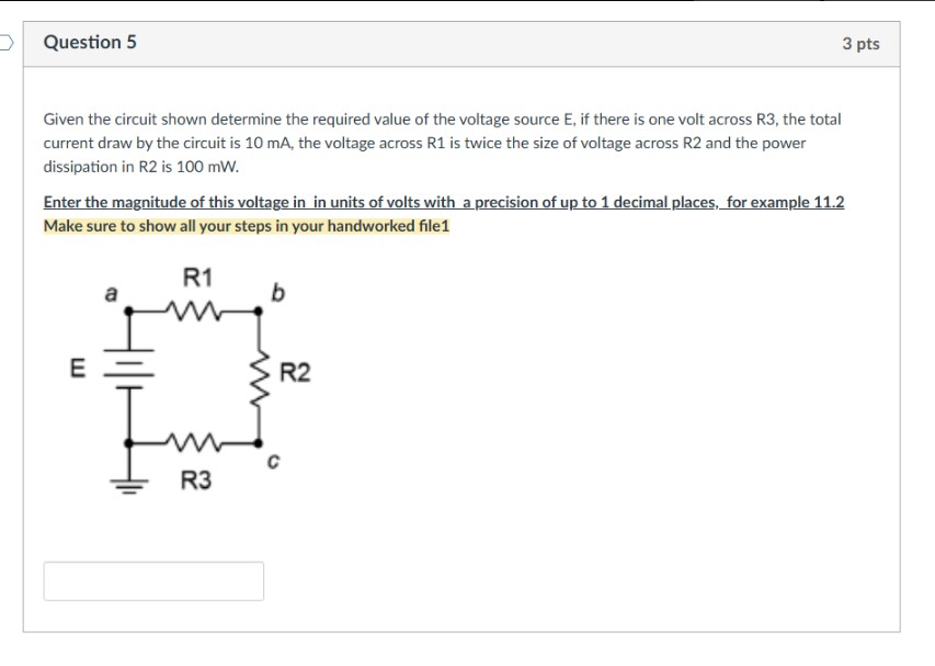 Solved Question 5 ﻿Given the circuit shown determine the | Chegg.com