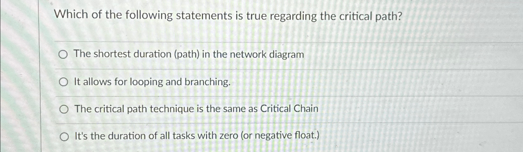 Solved Which of the following statements is true regarding | Chegg.com