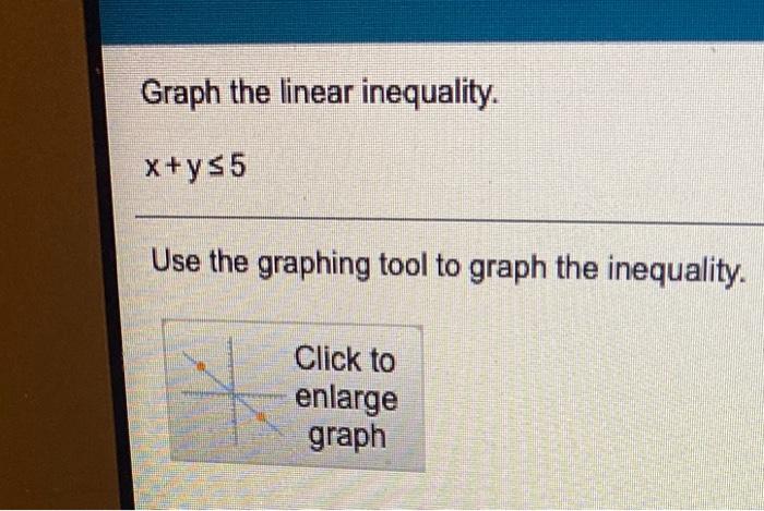 Solved Graph the linear inequality. x+y s5 Use the graphing | Chegg.com