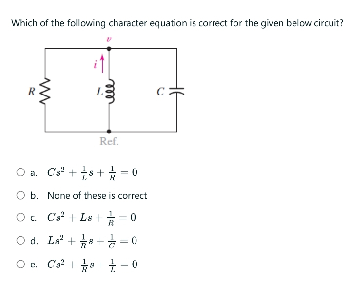 Solved Which of the following character equation is correct | Chegg.com