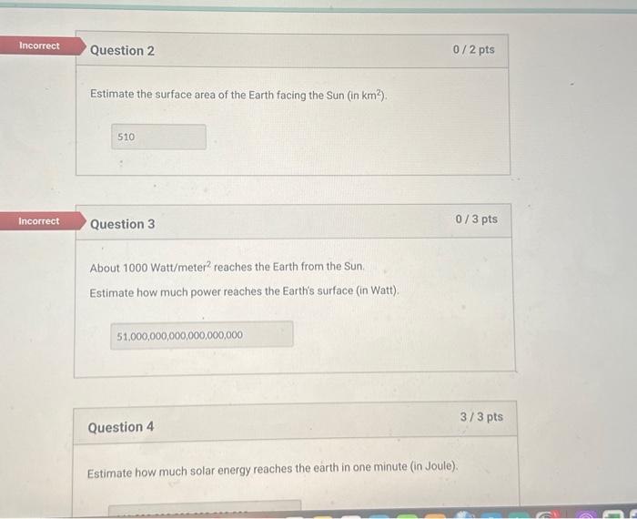 Solved Estimate the surface area of the Earth facing the Sun | Chegg.com