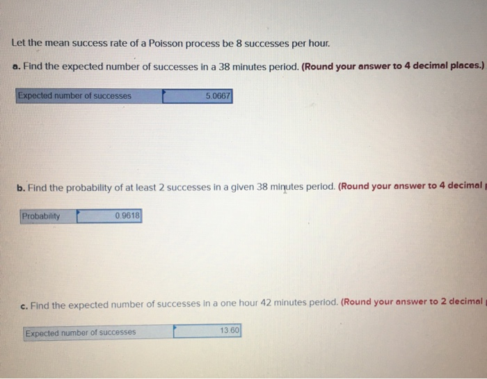 Solved Let the mean success rate of a Poisson process be 8 | Chegg.com