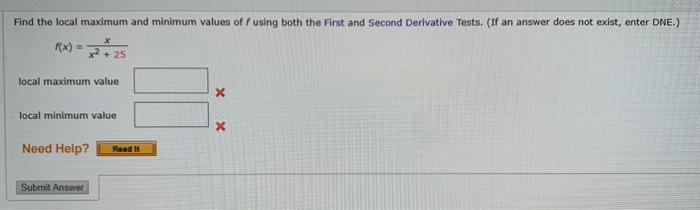 Solved Find the local maximum and minimum values of fusing | Chegg.com