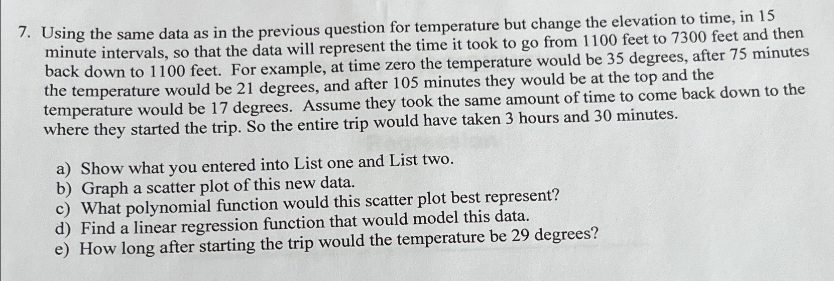 Solved Using the same data as in the previous question for | Chegg.com
