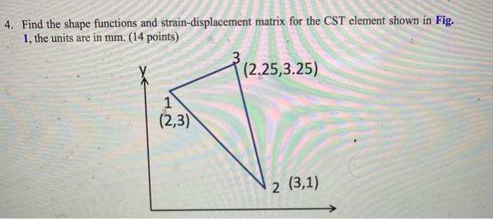 Solved 4 Find The Shape Functions And Strain Displacement