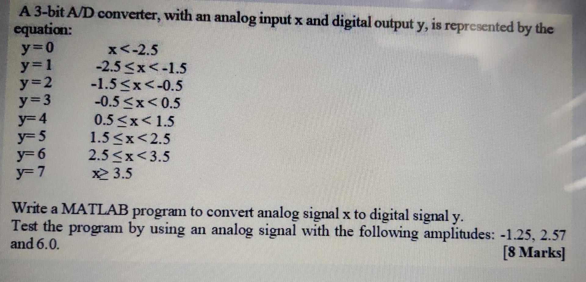Solved y=0 y=1 y=2 y=3 y=4 y=5 y=6 y=7 A 3-bit A/D | Chegg.com