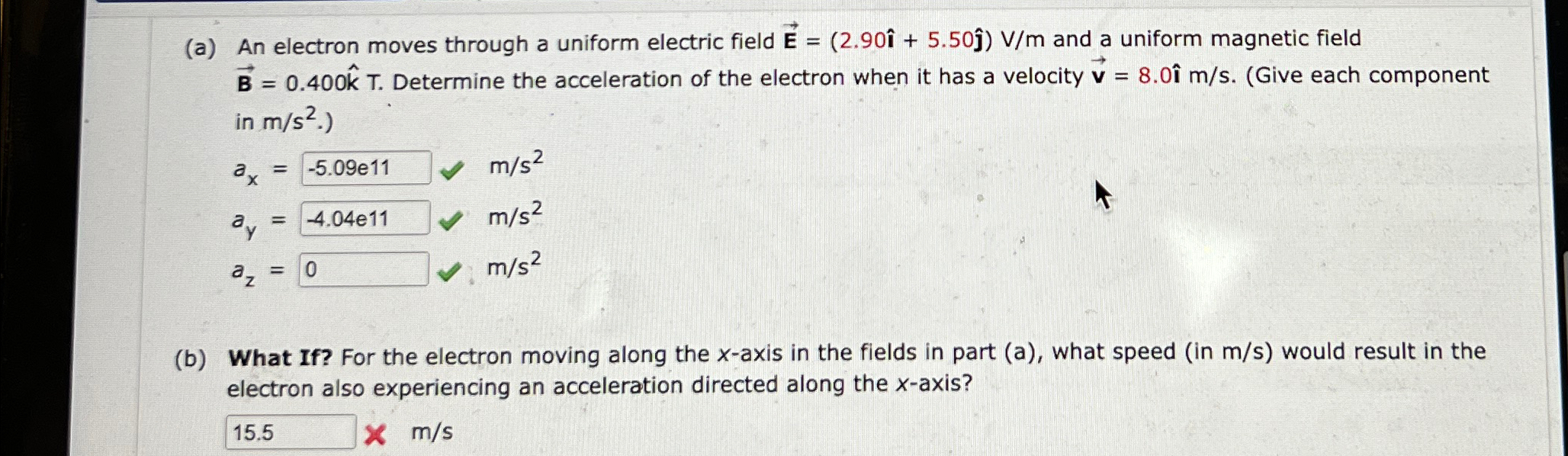 Solved (a) ﻿An electron moves through a uniform electric | Chegg.com