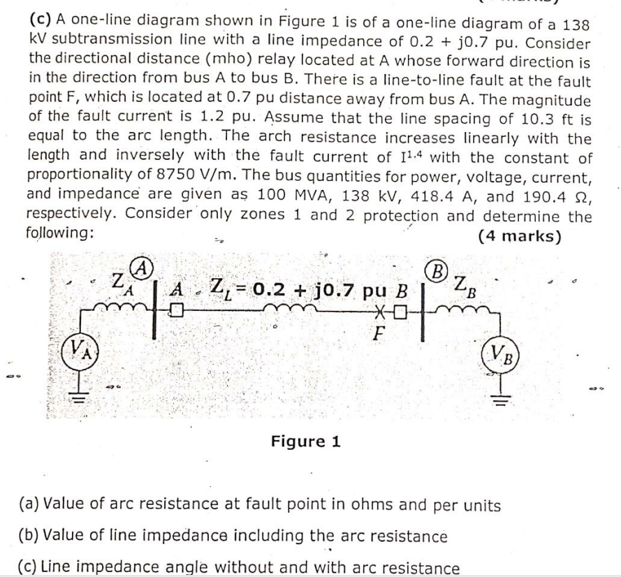 Solved (c) ﻿A one-line diagram shown in Figure 1 ﻿is of a | Chegg.com