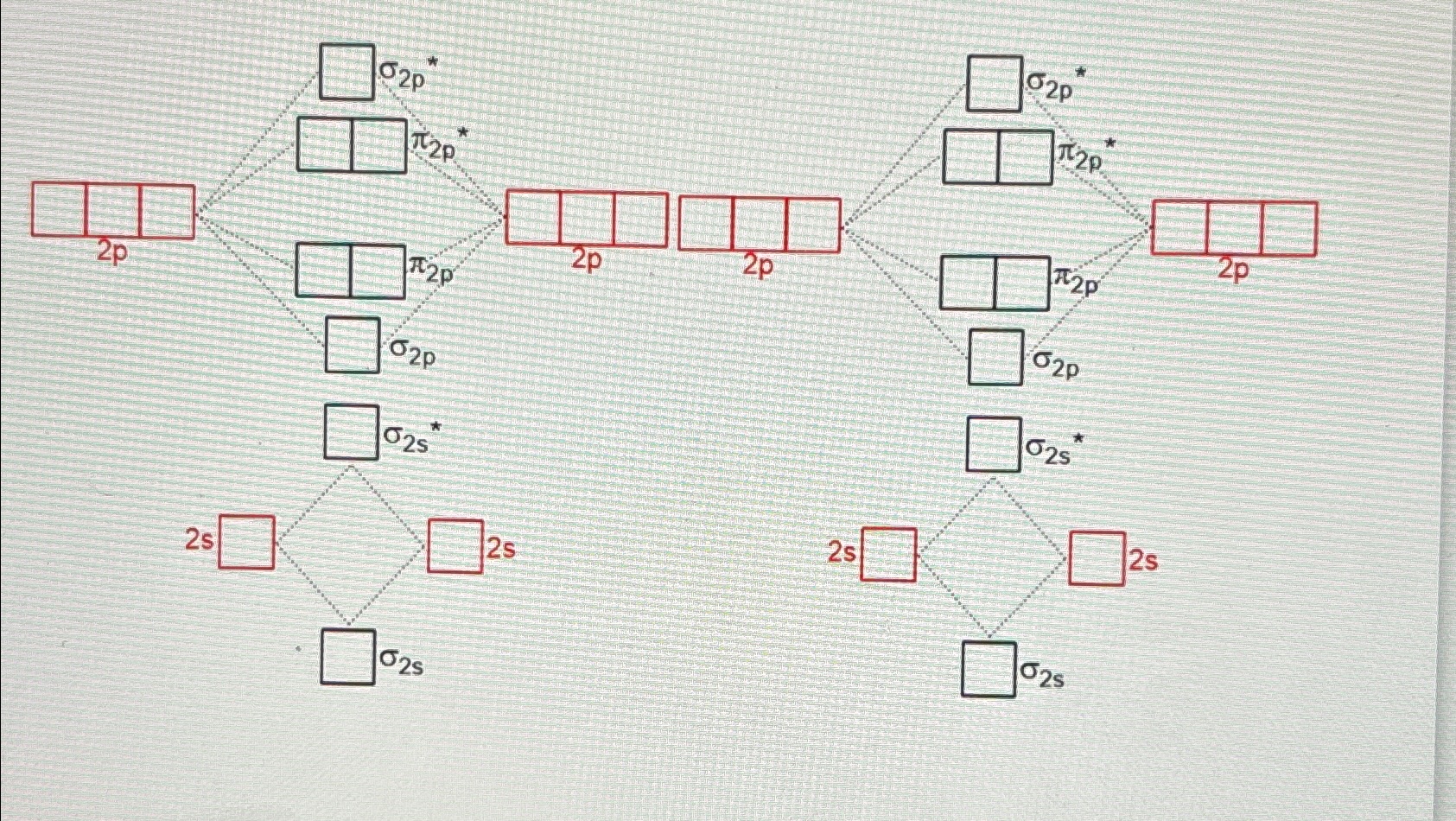 Solved Fill out the following MO diagram for F2 ﻿and F22-, | Chegg.com
