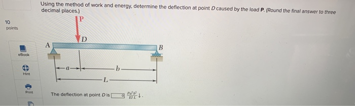 Solved Using the method of work and energy, determine the | Chegg.com