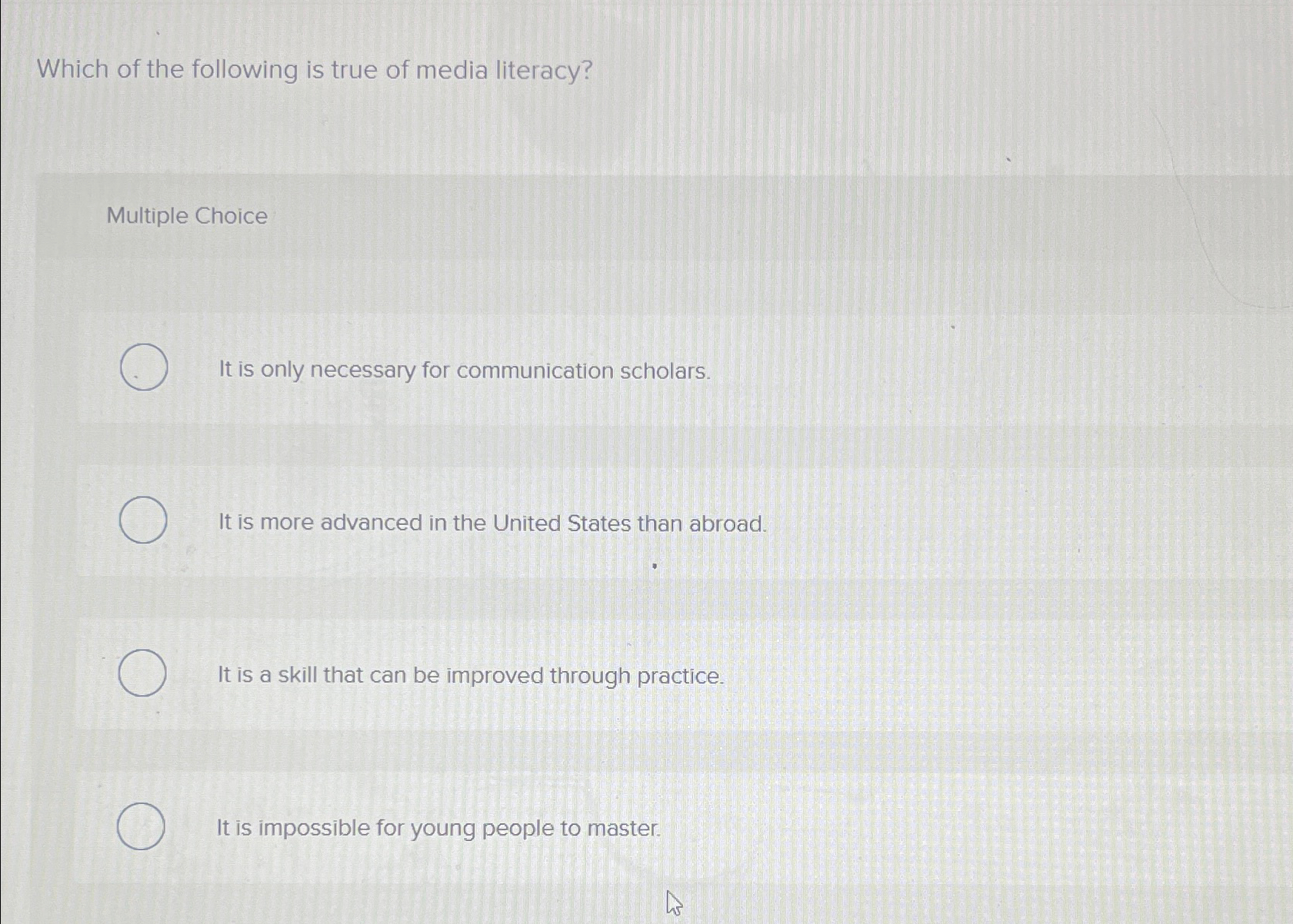 Solved Which of the following is true of media | Chegg.com