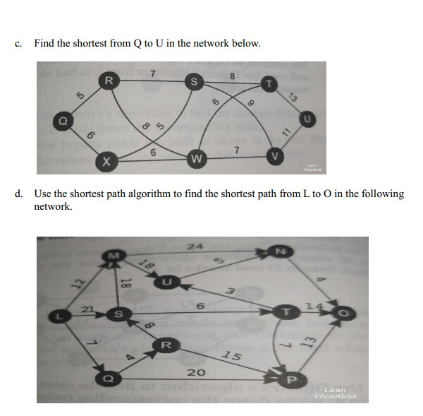 Solved 3. Solve the shortest path. ( Three paths) (40 | Chegg.com