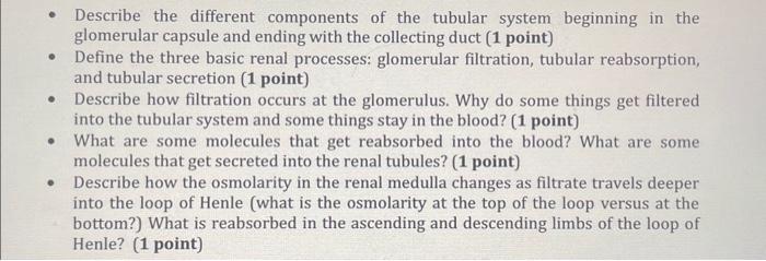 Solved - Describe the different components of the tubular | Chegg.com