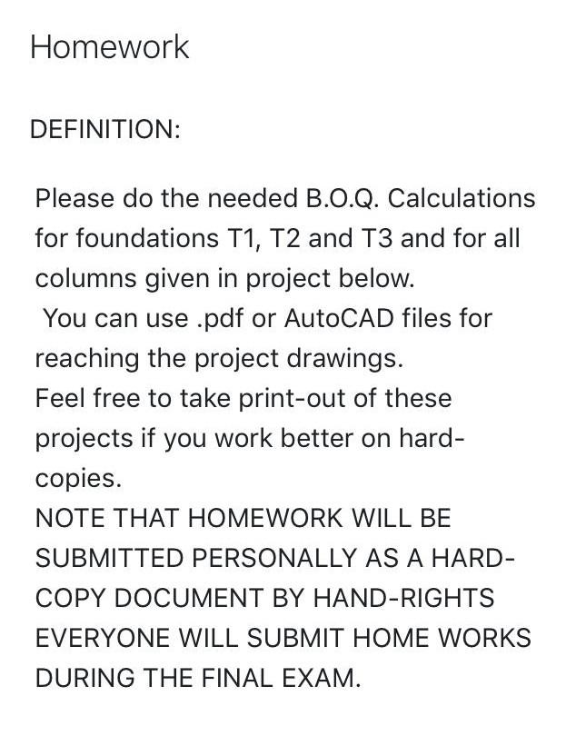 Solved Homework DEFINITION: Please do the needed B.O.Q. | Chegg.com