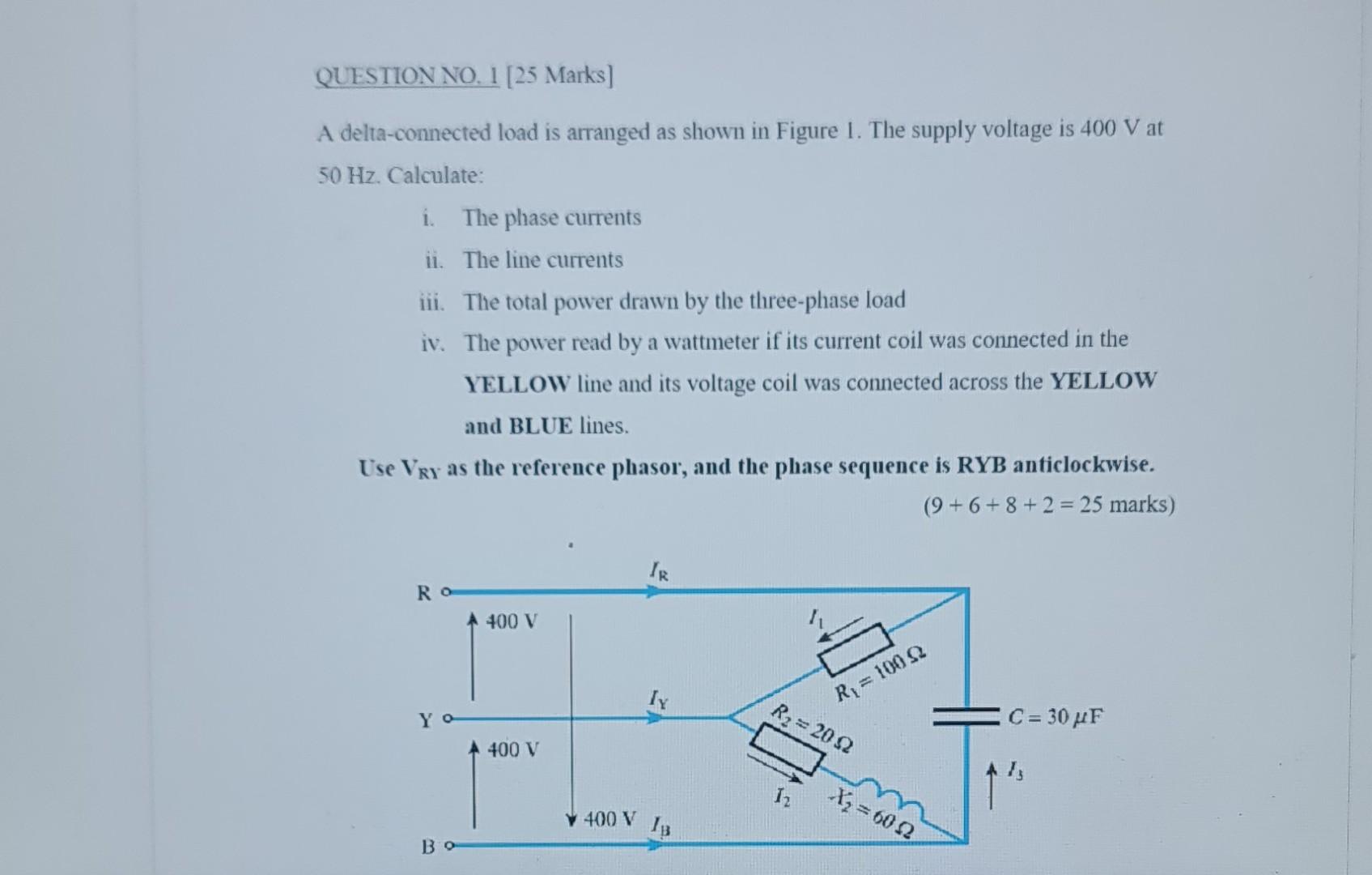 Solved A delta-connected load is arranged as shown in Figure | Chegg.com