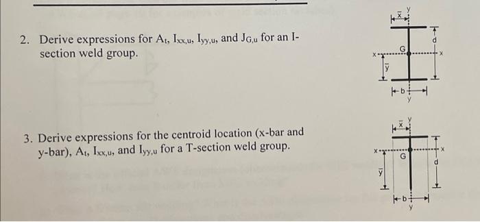 Solved 2. Derive expressions for At,Ixx,u,Iy,u, and JG,u for | Chegg.com
