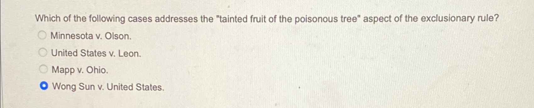 Solved Which of the following cases addresses the "tainted | Chegg.com