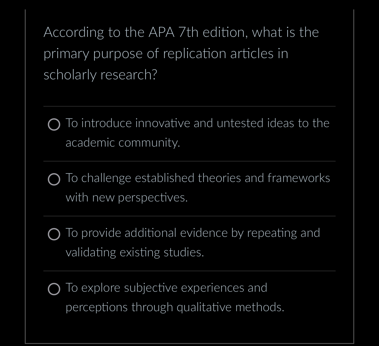 Solved According to the APA 7th edition, what is the primary | Chegg.com
