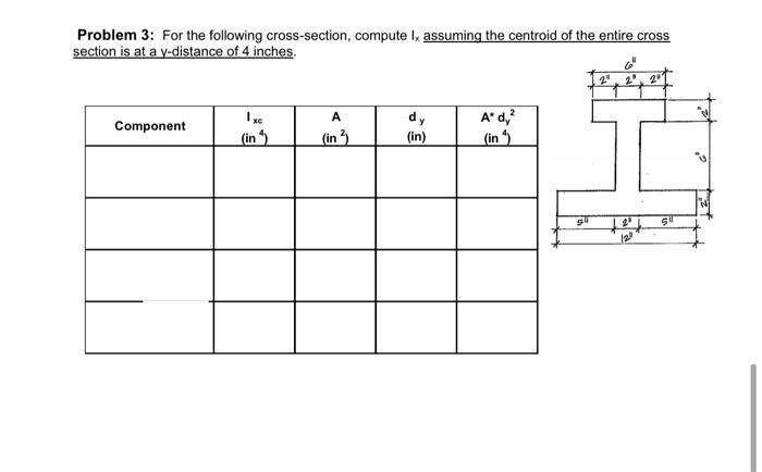 Problem 3: For the following cross-section, compute | Chegg.com