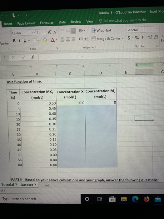 Solved w Tutorial 1. O'Loughlin Jonathan Excel Product | Chegg.com